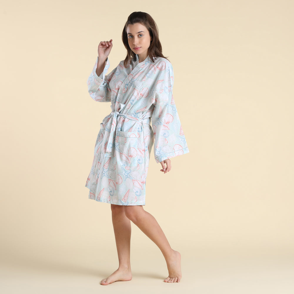She Saw Sea Shells Short Robe – Kochi Stores